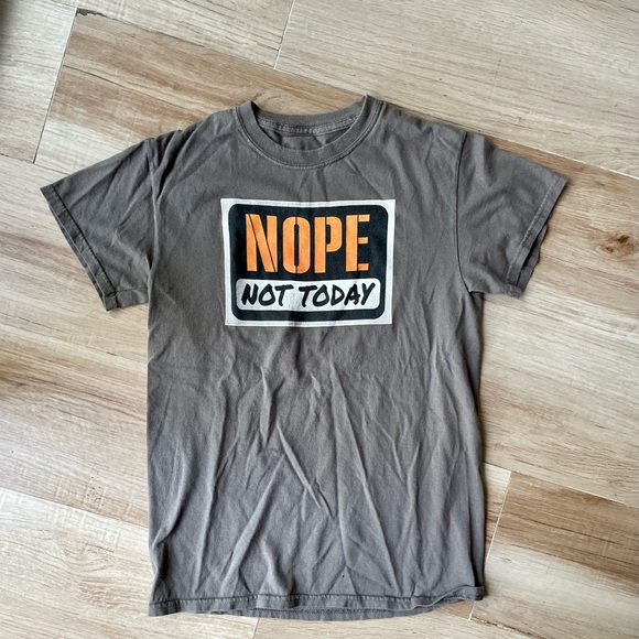 Tops | Vtg Grey Tshirt Nope Not Today | Poshmark